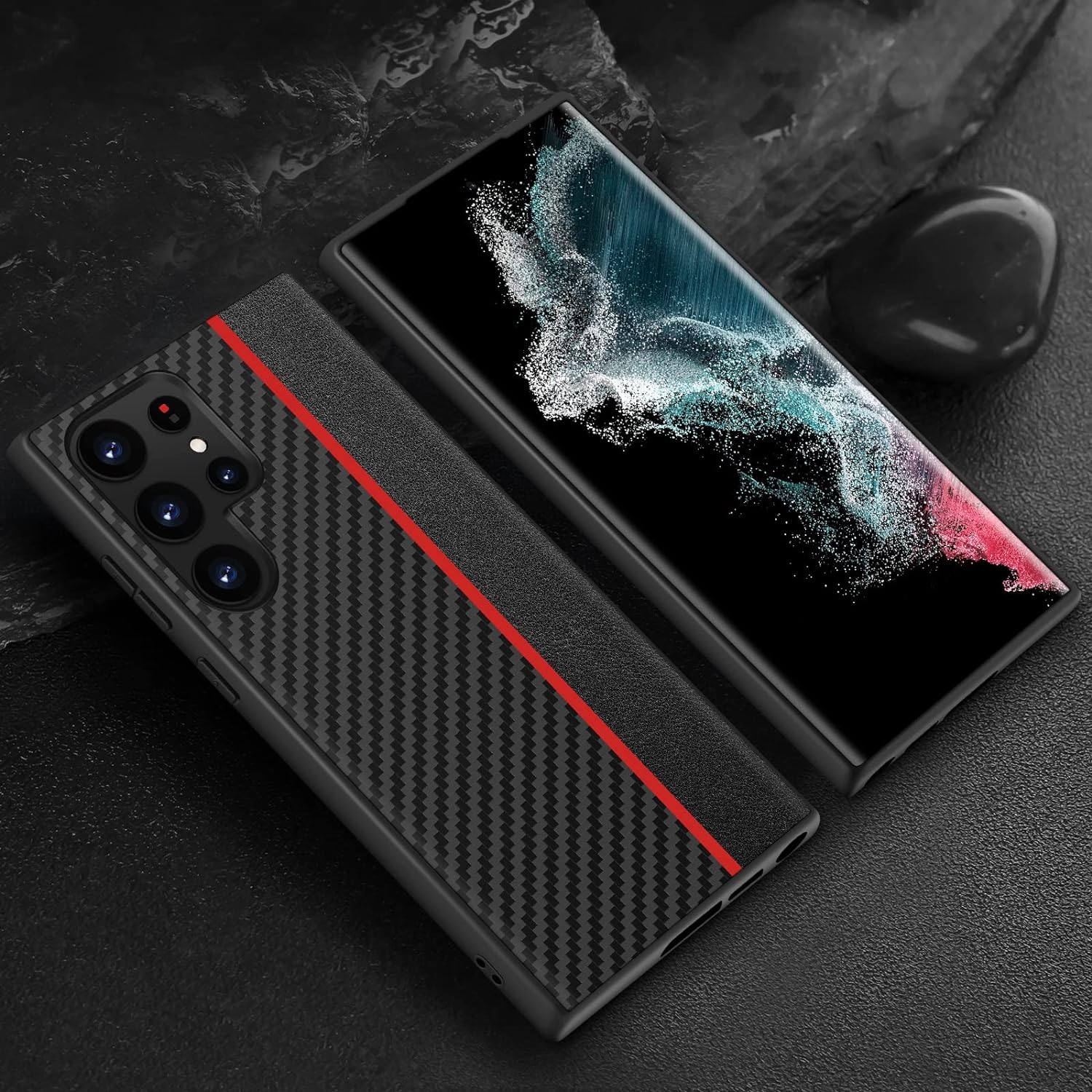 Samsung Galaxy S24 Ultra Santa Barbara Leather Case - Classy Carbon Pa ...