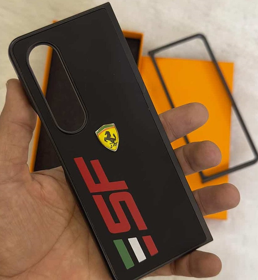 Samsung Galaxy Z Fold 4 Speed Edition Ferrari Leather Case- Black ...