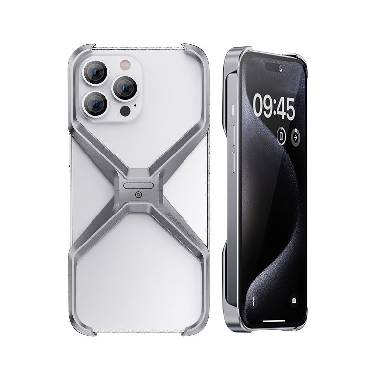 iPhone 16 Pro Max X Shape Metal Case Super Slim Premium Metal Luxury A ...