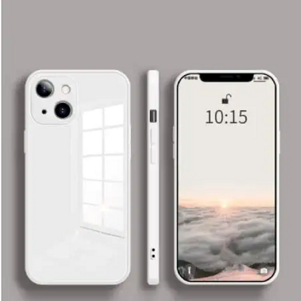 iPhone 13 Glass Case with Logo and Camera Protection Toughened Glass C ...